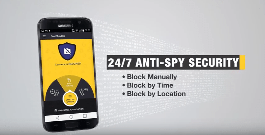Protect your phone with camera blocker app
